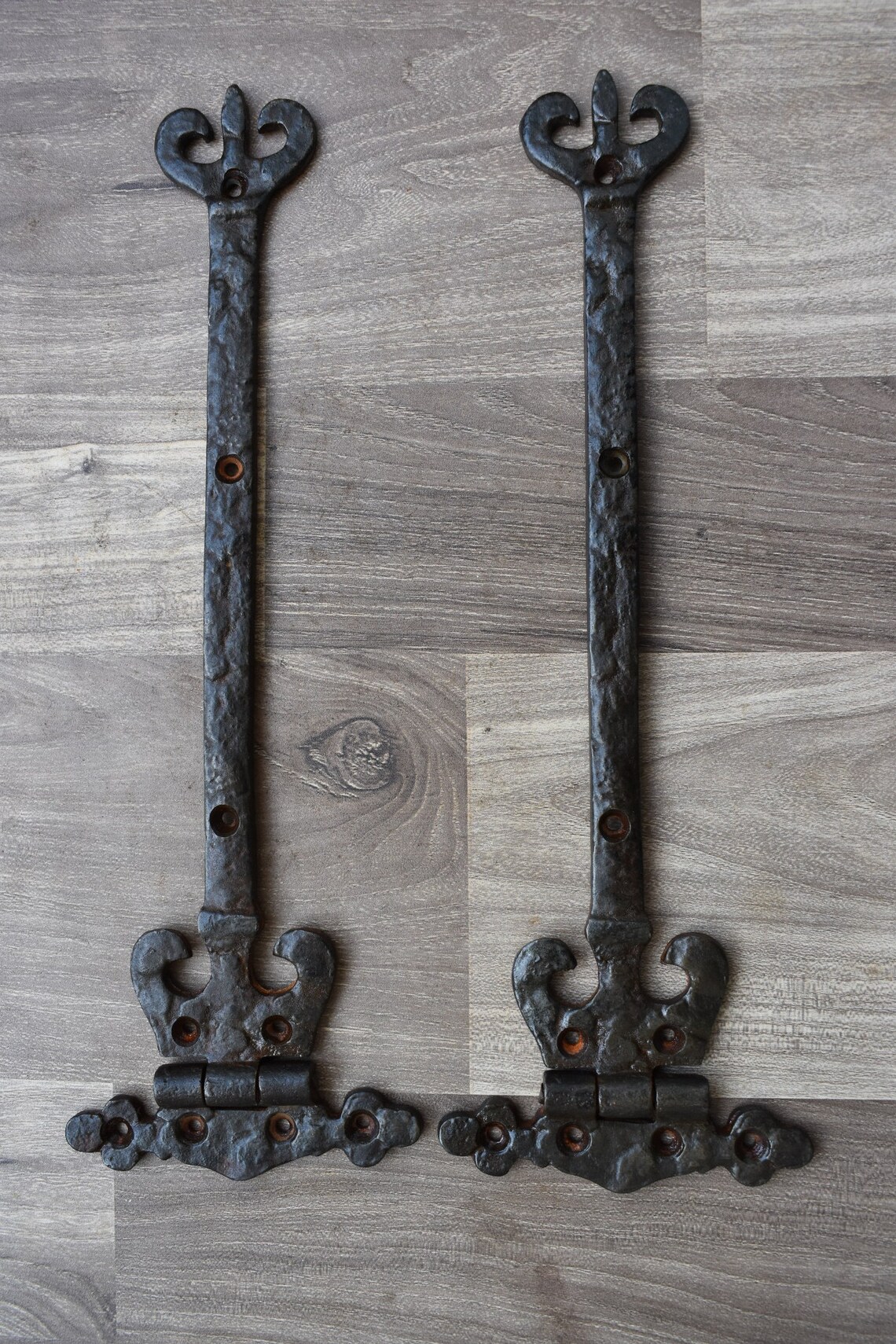 Vintage Iron Handmade French Gate Door Hinges Pair Arrow Head Barn ...