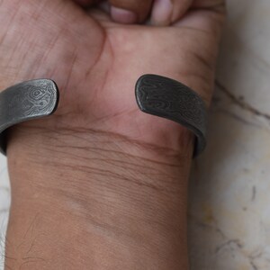Rare Damascus Bracelet Hand Forged Damasteel Bracelets Men Women Cuff ...