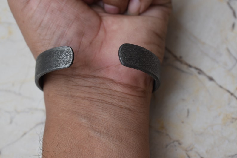 Rare Damascus Bracelet Hand Forged Damasteel Bracelets Men - Etsy