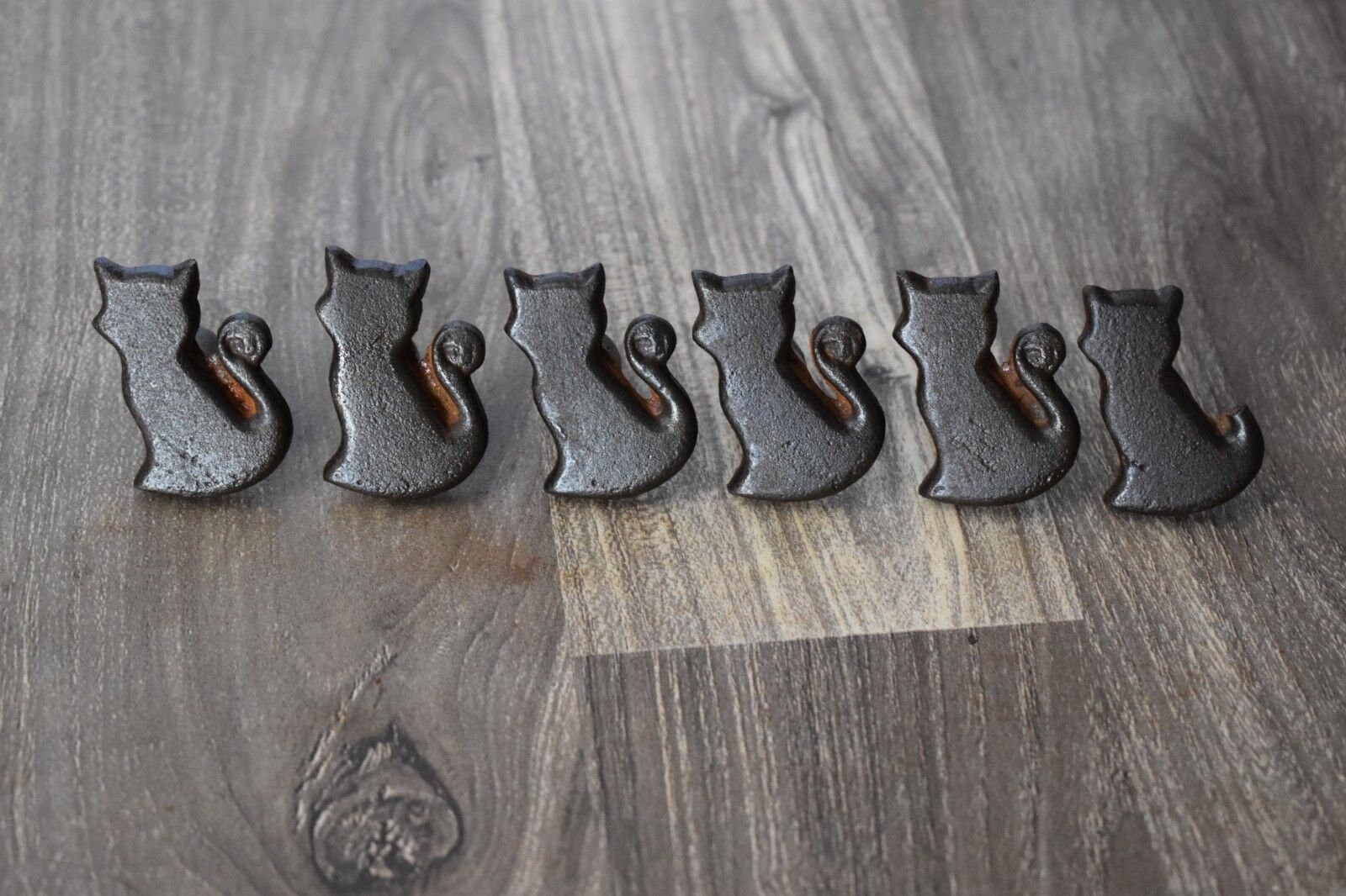 Vintage Cast Iron CAT Cabinet Drawer Handles Pull Rustic Knob 6 Pcs - Etsy