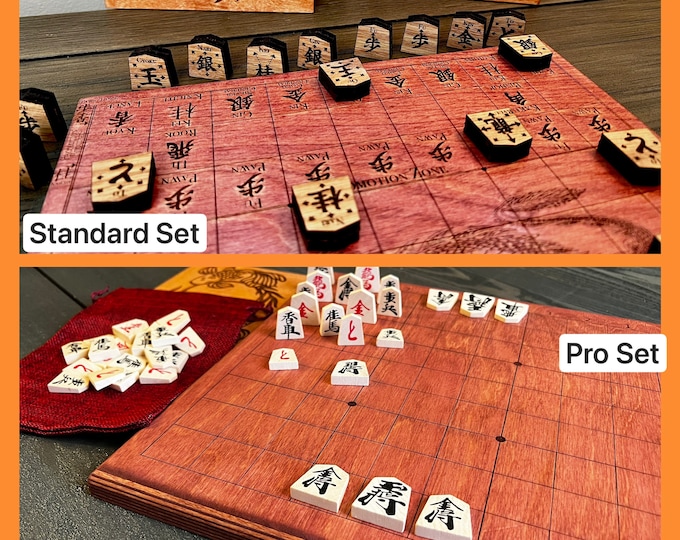 International / Westernized Shogi Set With Arrows and Japanese 1-kanji ...
