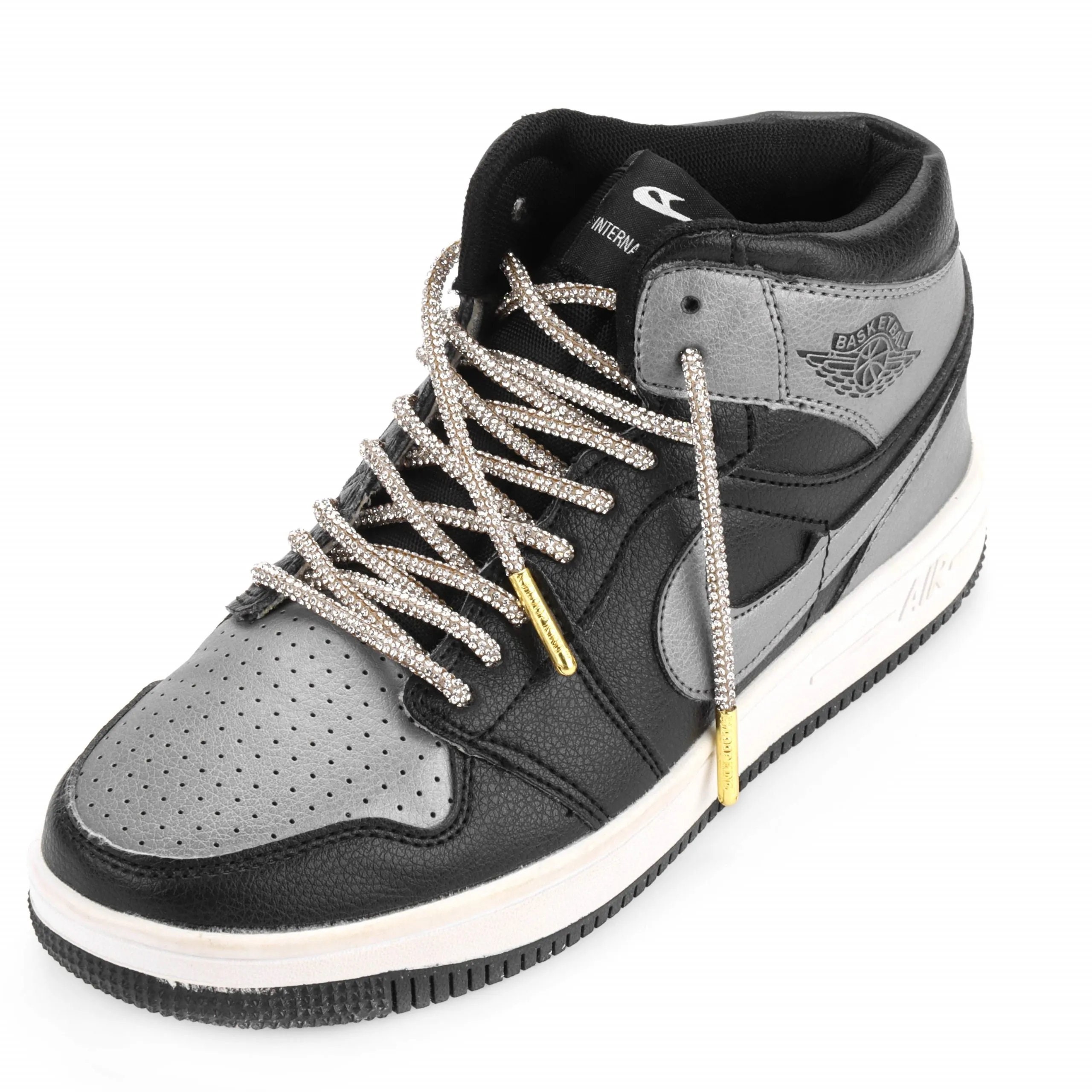 Rope Crystal Rhinestone Shoe Laces With Gold Aglets by Loop King Laces ...