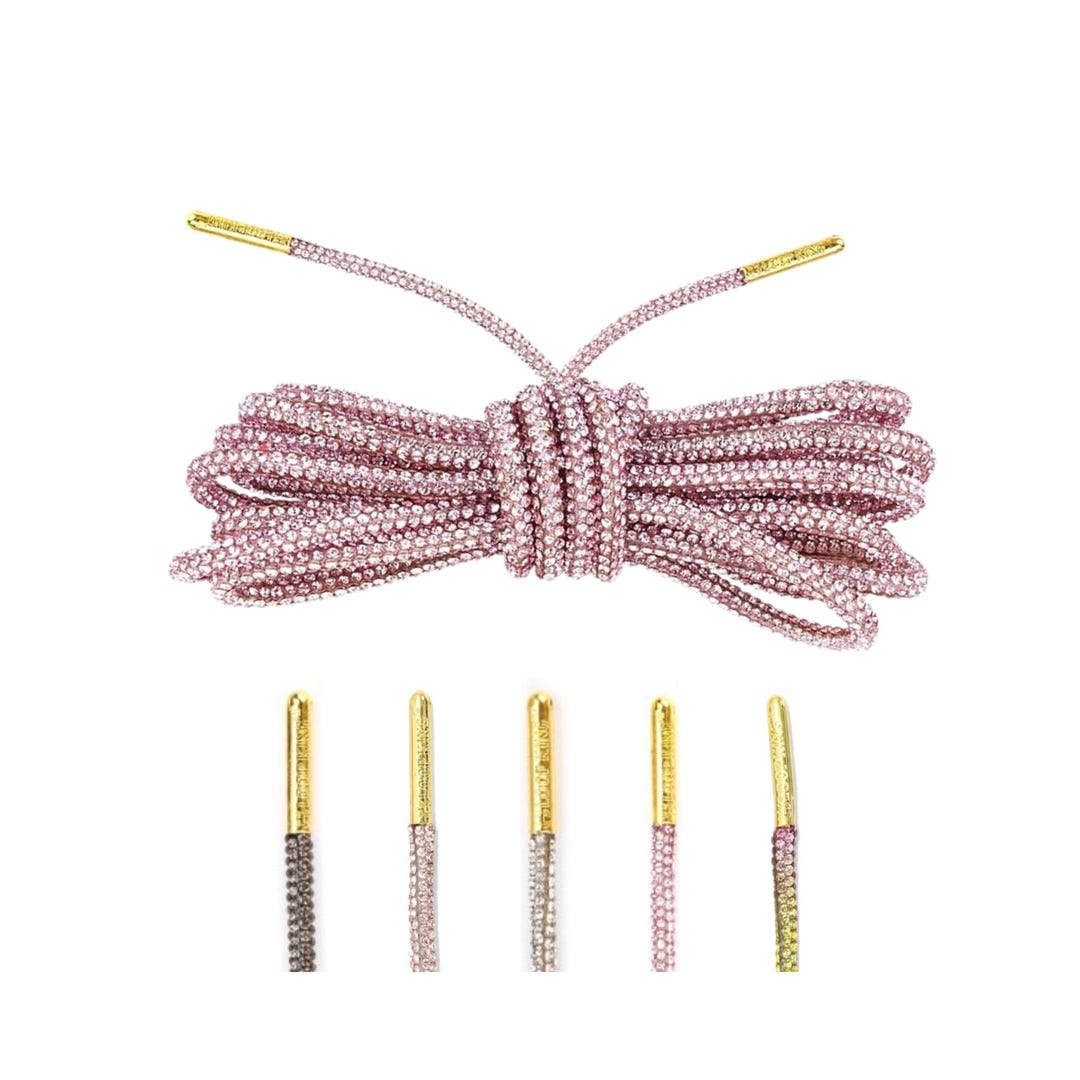 Rope Rose Gold Rhinestone Shoe Laces With Gold Aglets by Loop King ...