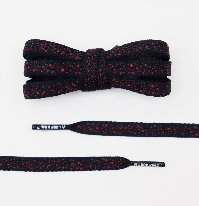 Black Red Cement Laces With Black Plastic Tips - Etsy