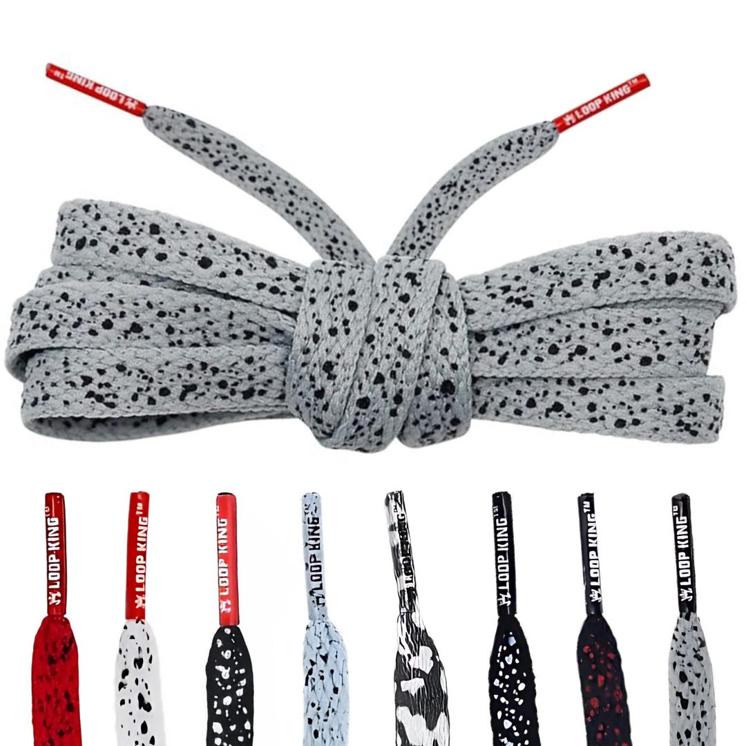 Grey Cement Laces With Red Plastic Tips - Etsy