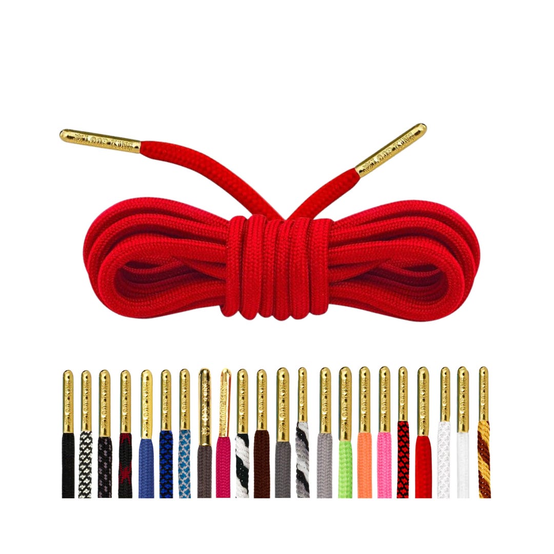 Luxury Rope Red Shoelaces With Gold Metal Tips by Loop King Laces - Etsy