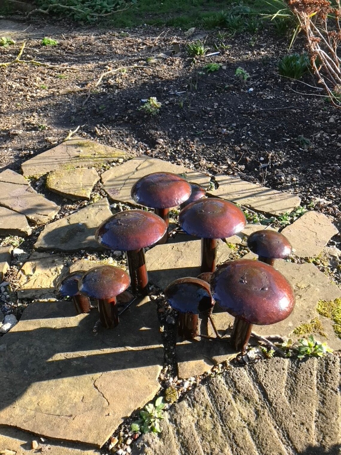 Recycled Metal Mushroom Garden Sculpture: Fair Trade African Art - Etsy