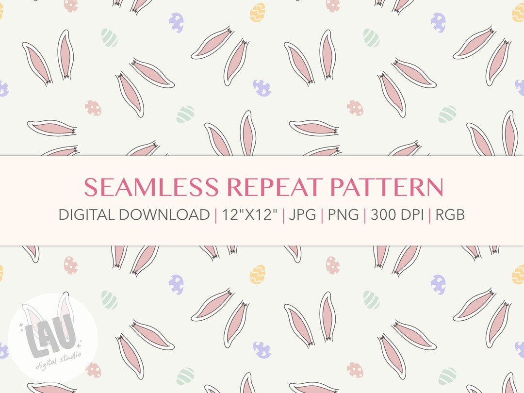 Easter Bunny Repeat Pattern - Seamless Pattern for Fabric - Digital ...