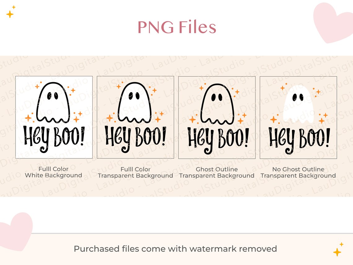 Hey Boo - SVG PNG JPG Digital Download - Halloween Ghosts Svg Cut File ...