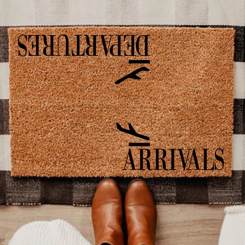 Arrival Departure Doormat Flight Doormat Airplane Doormat - Etsy