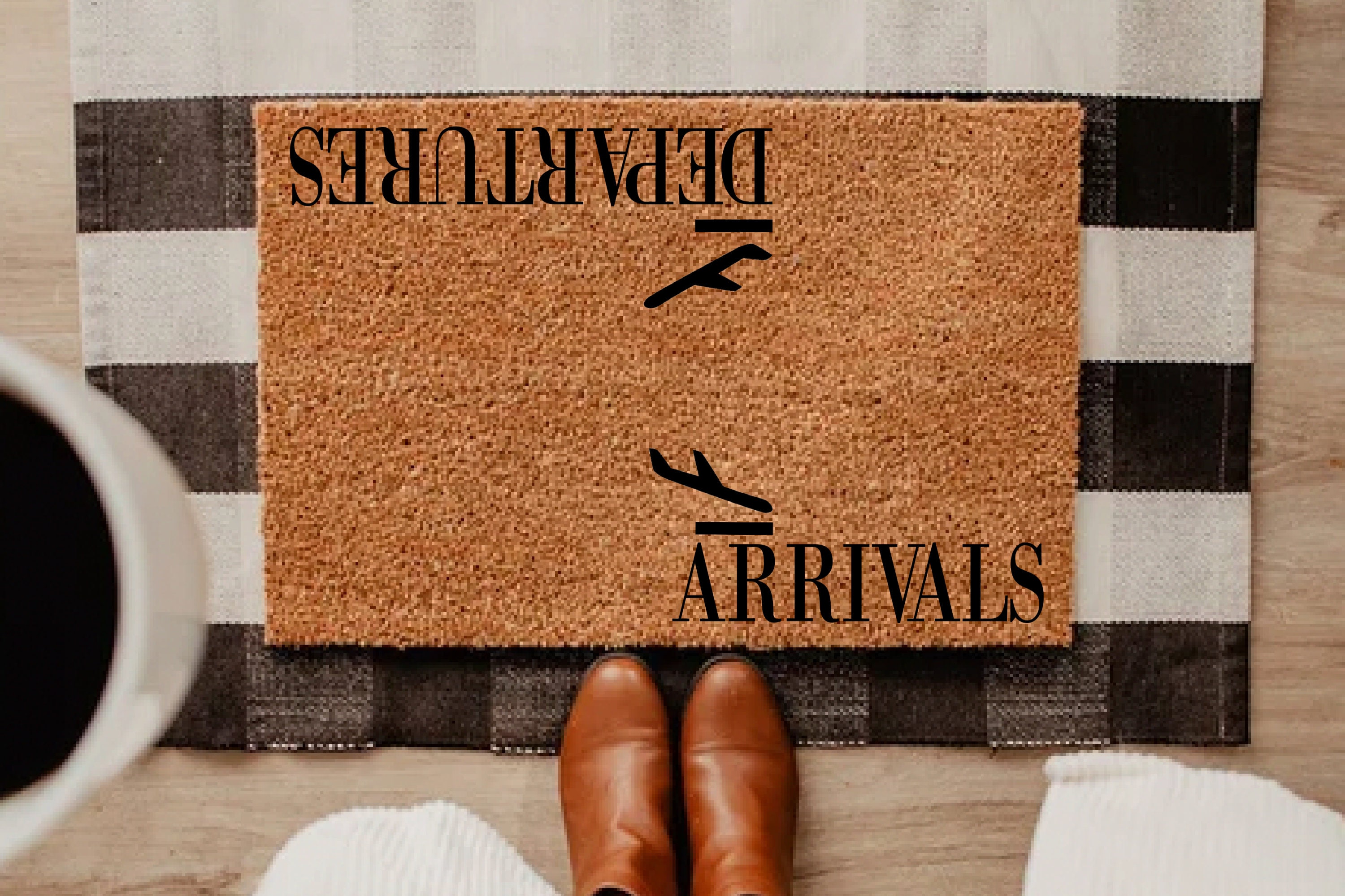 Arrival Departure Doormat Flight Doormat Airplane Doormat - Etsy