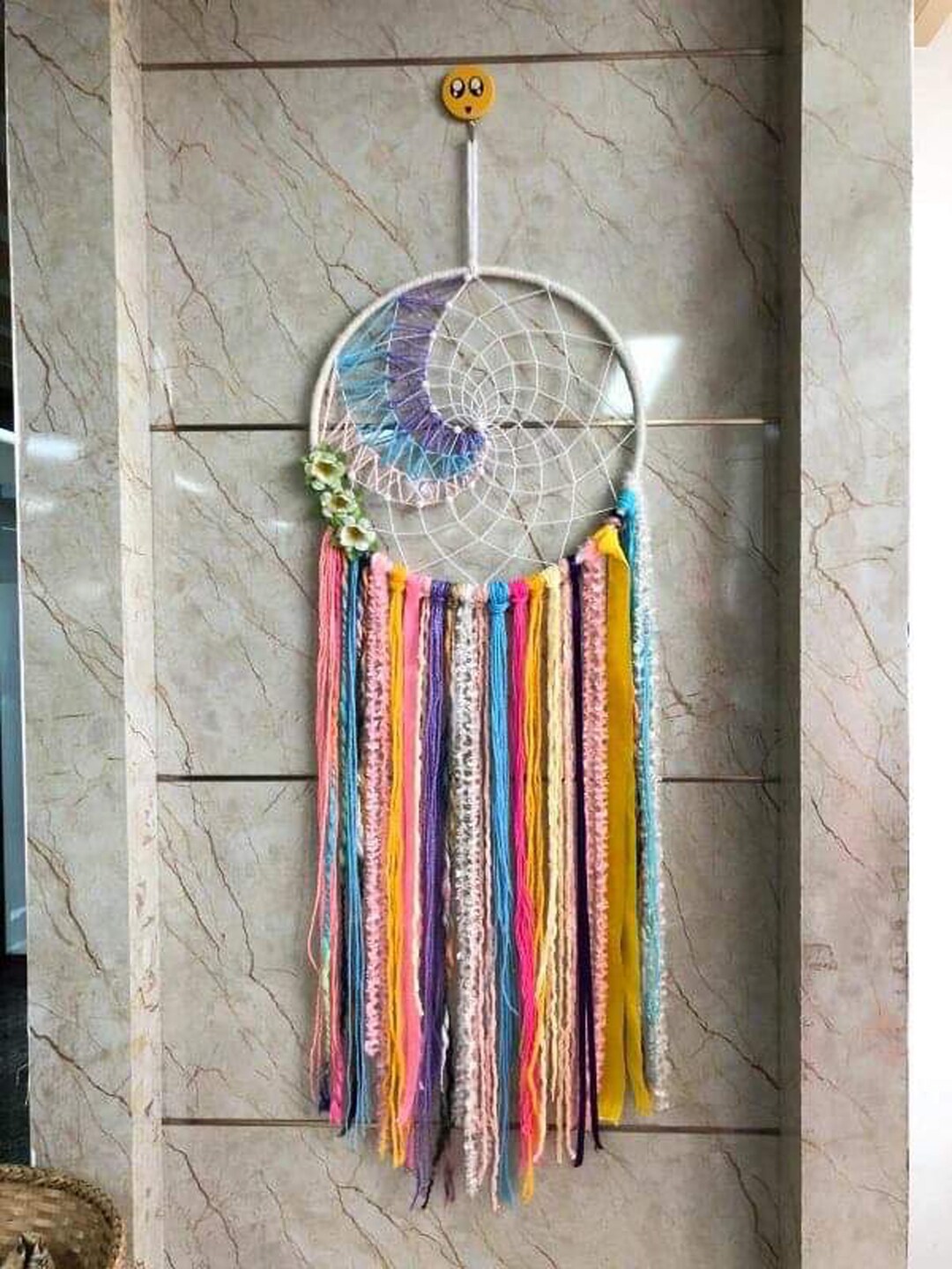 100% Handmade Woolen Dreamcatcher, Natural Multi Color. Finely Hand ...