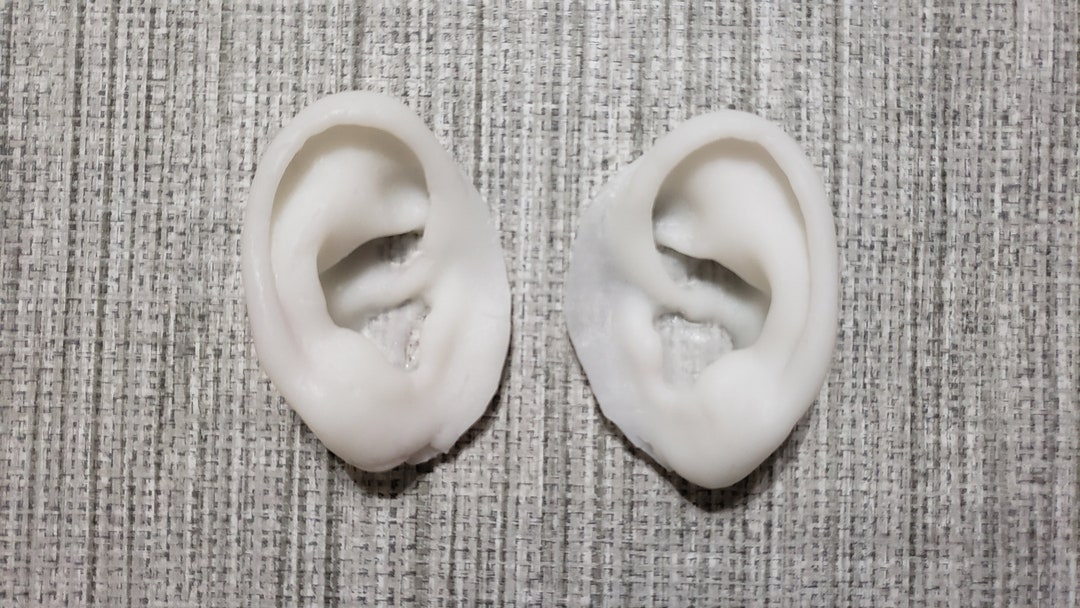 Lifelike Life Size Human Silicone Ears Prosthetic Made of Platinum ...