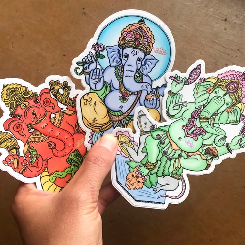 Ganesh Ganesha Vinyl Sticker Decal Full Color Hindu | Etsy