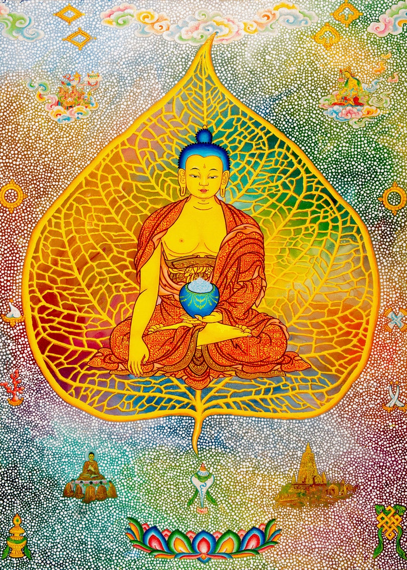 Bodhi Buddha by Karma Phuntsok Shakyamuni Buddha Thangka - Etsy
