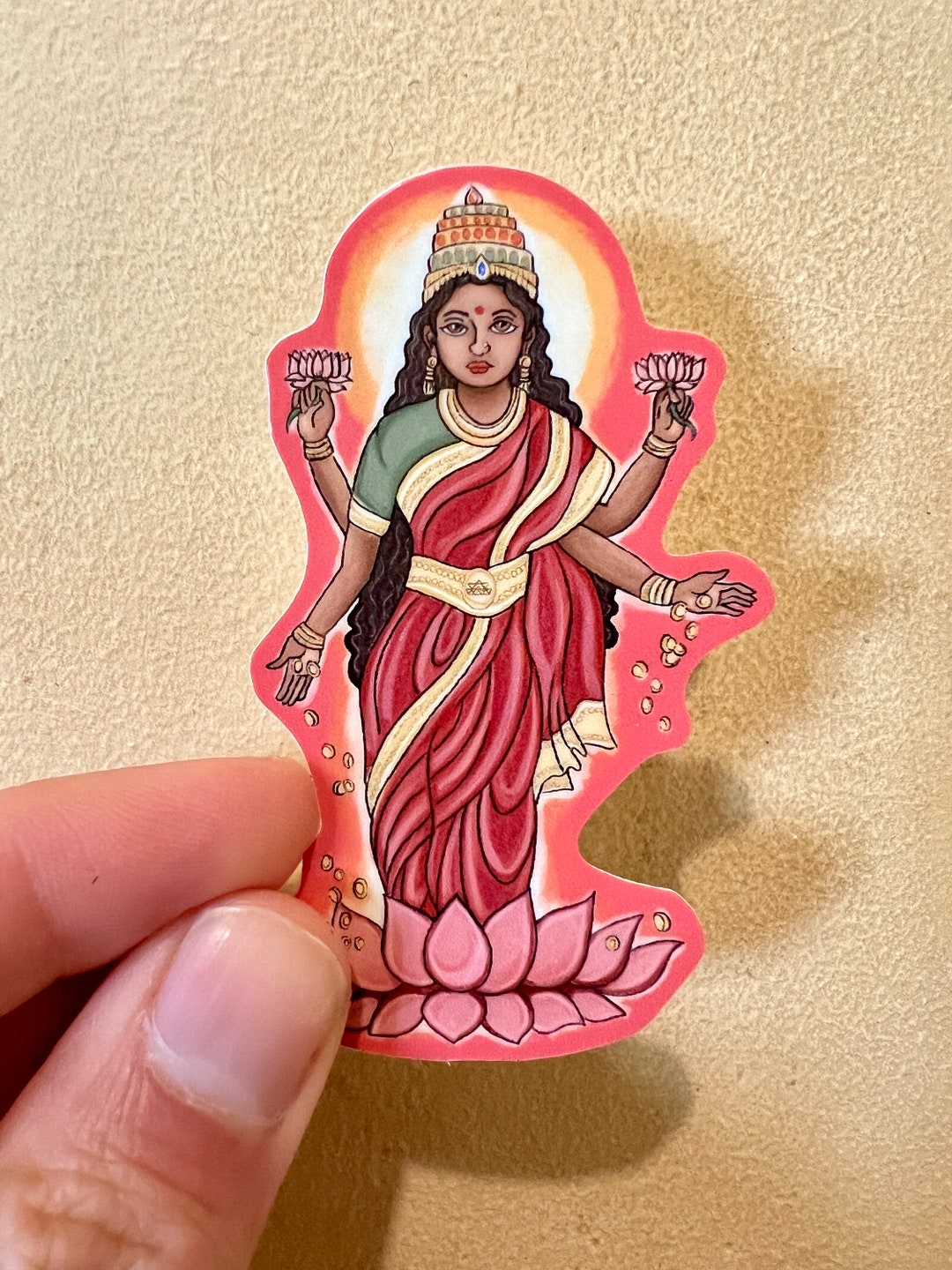 Lakshmi Goddess of Abundance Sticker - Etsy