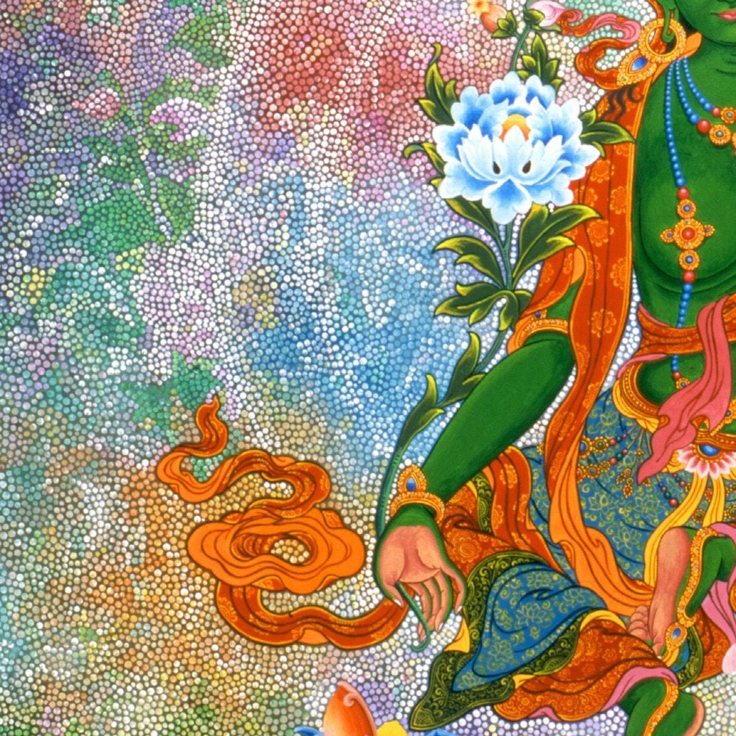 Green Tara by Karma Phuntsok Thangka Art Contemporary | Etsy