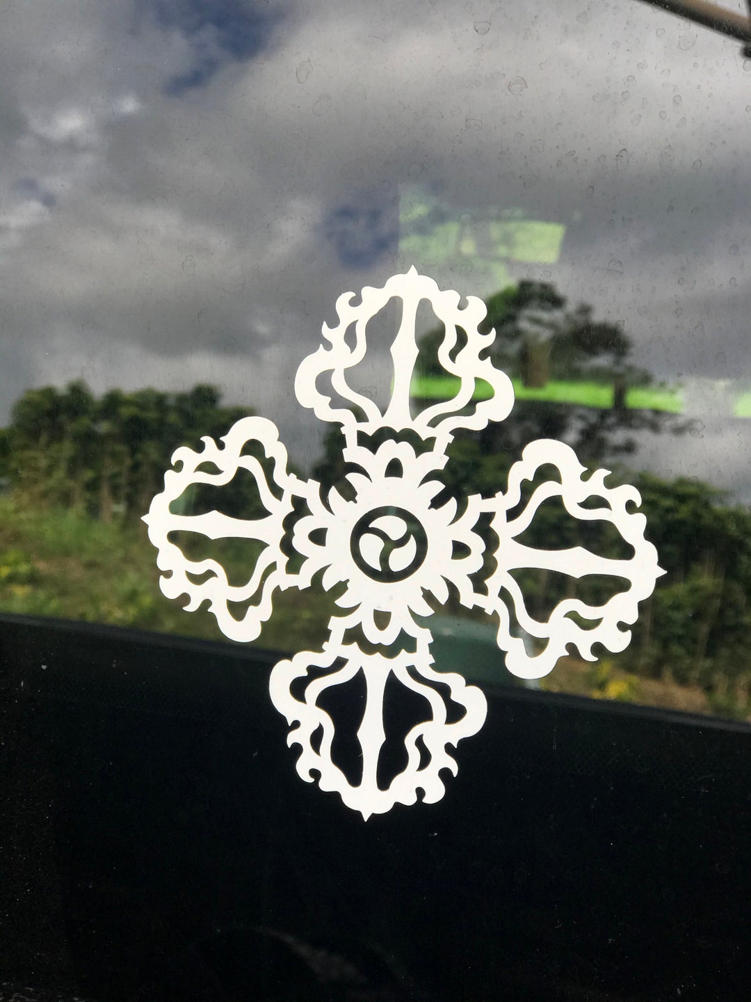 Double Dorje Vinyl Decal Car Sticker, Buddhist Sticker - Etsy