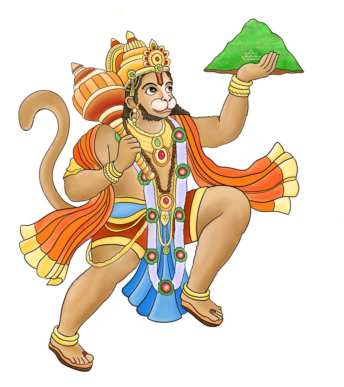 Hanuman Sticker Hindu Monkey God Art - Etsy