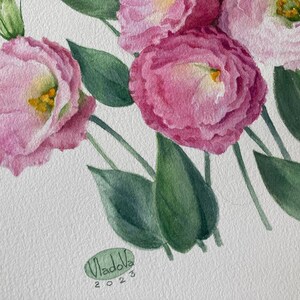 Eustoma Original Watercolor Painting Botanical Art Realistic Wall Art ...