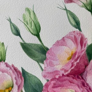 Eustoma Original Watercolor Painting Botanical Art Realistic Wall Art ...