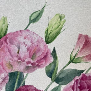 Eustoma Original Watercolor Painting Botanical Art Realistic Wall Art ...
