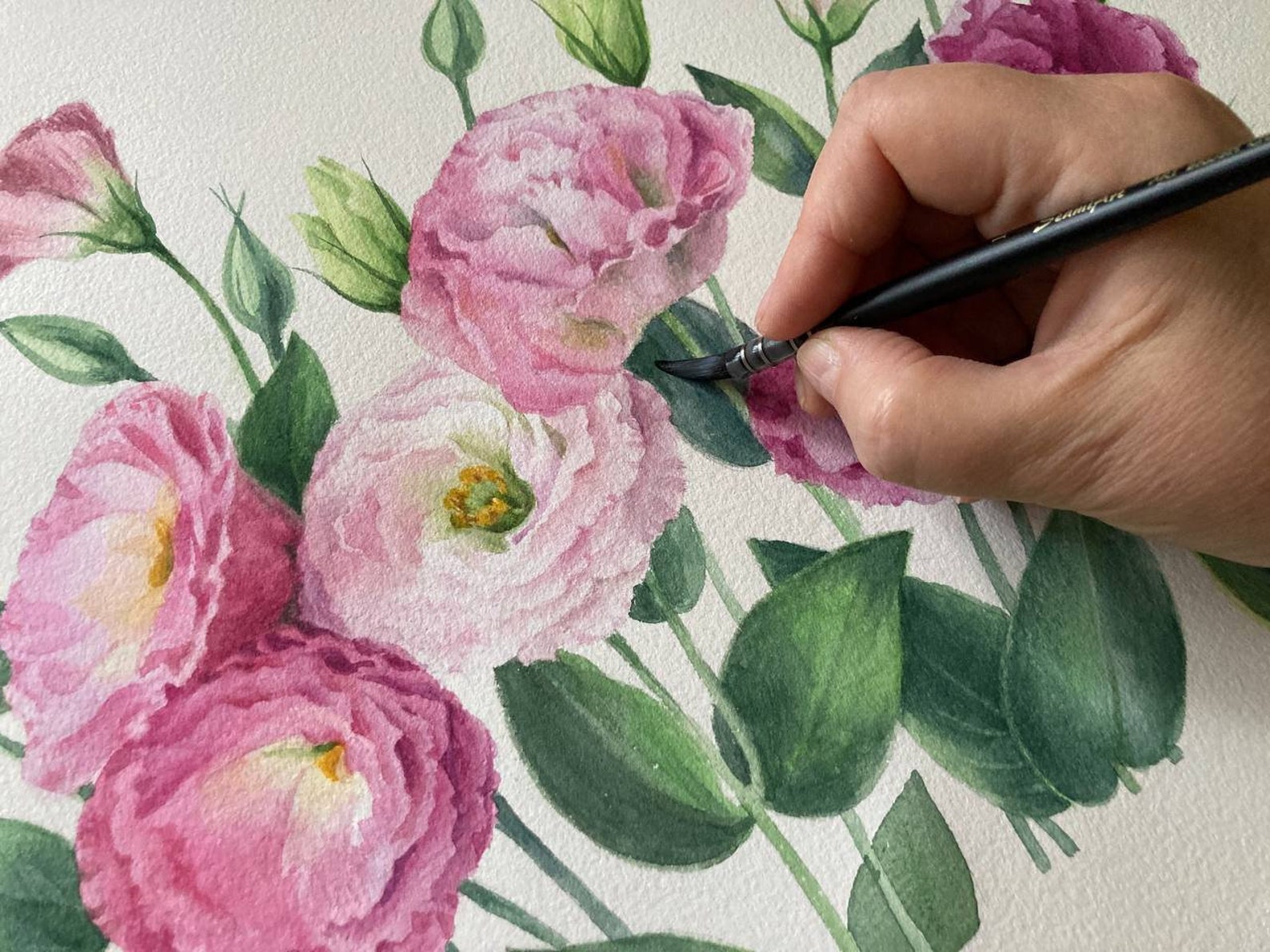 Eustoma Original Watercolor Painting Botanical Art Realistic Wall Art ...