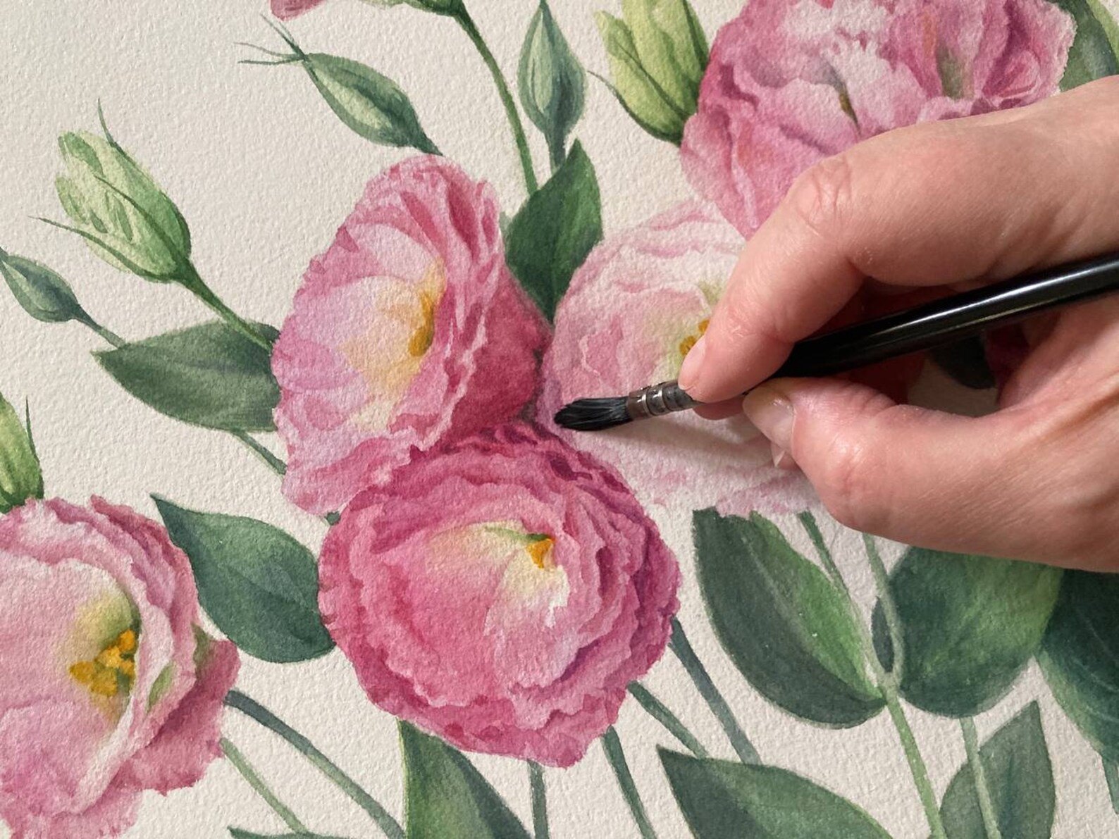 Eustoma Original Watercolor Painting Botanical Art Realistic Wall Art ...