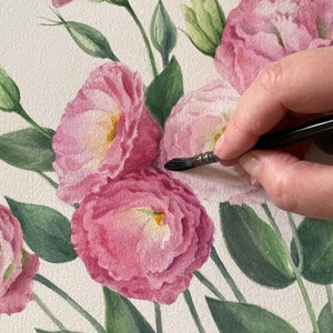 Eustoma Original Watercolor Painting Botanical Art Realistic Wall Art ...