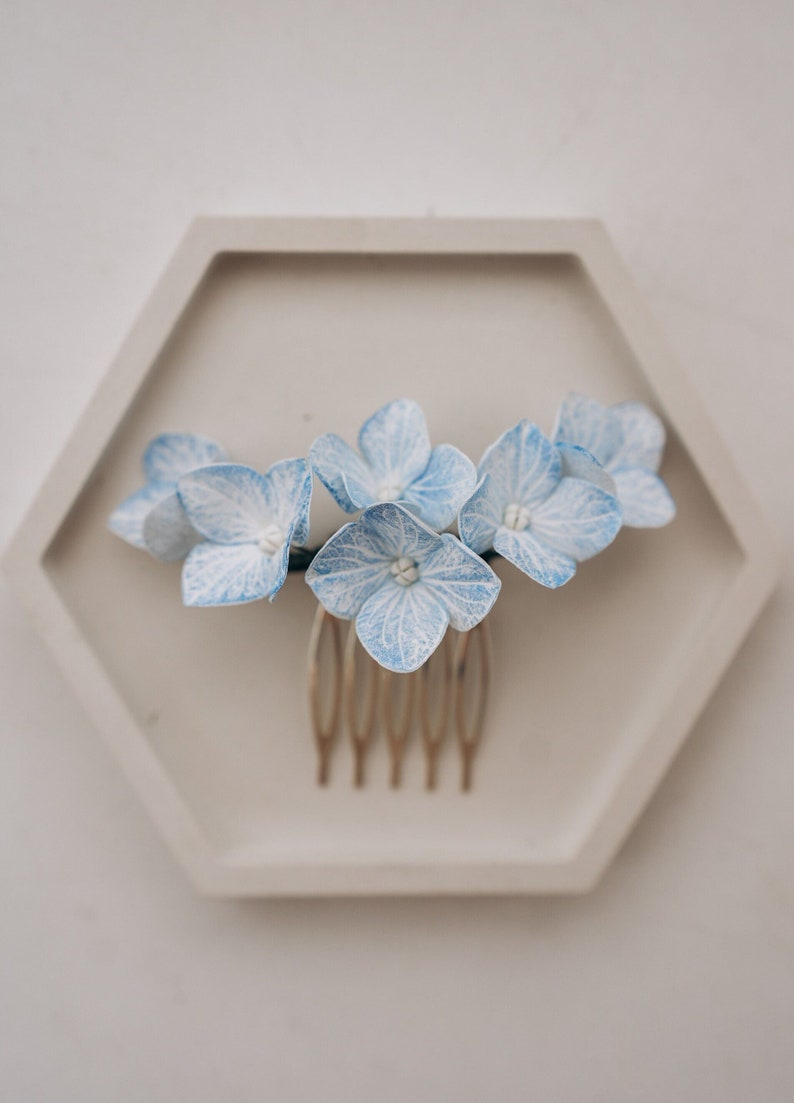 Blue Hydrangea Bridal Hair Comb Flower Hair Clip Headpiece for Bride - Etsy