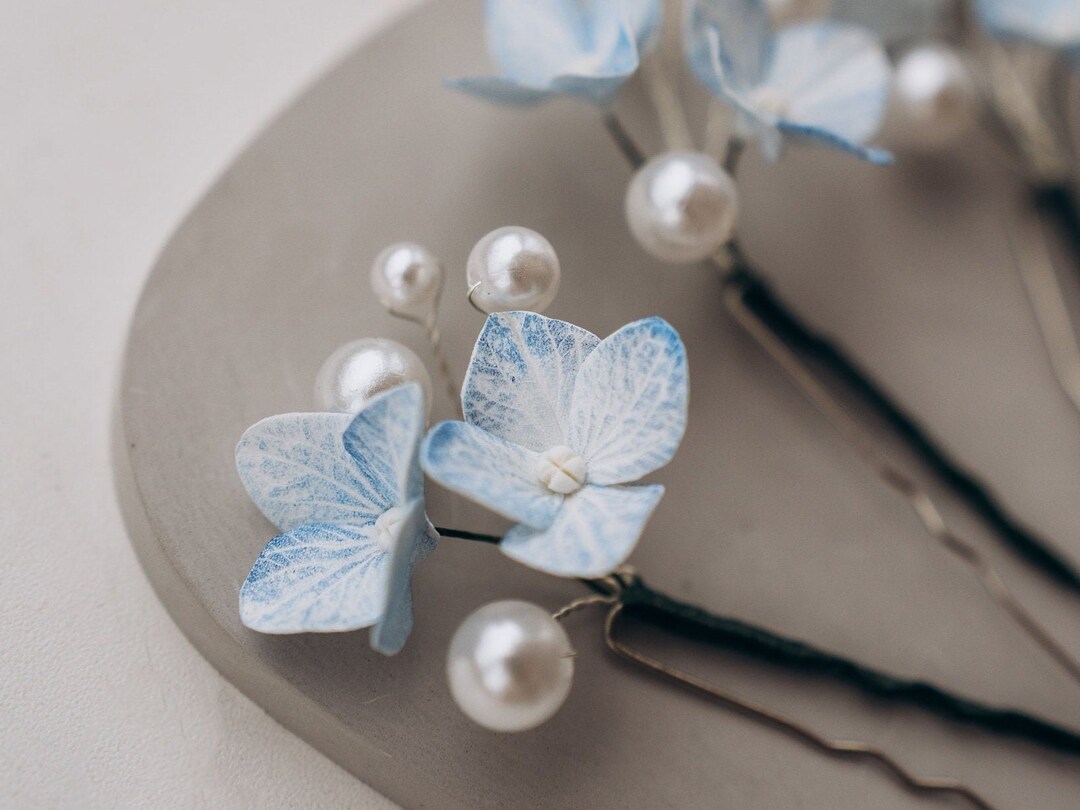 Something Blue Wedding Hair Pins - Etsy