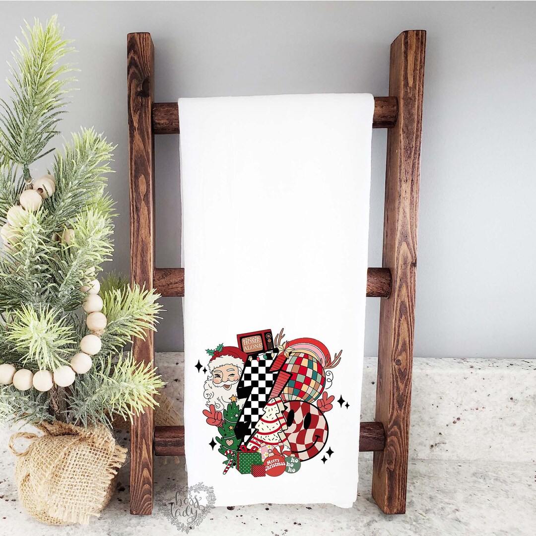 Christmas Lightning Bolt Dishtowel Merry Christmas Gift - Etsy