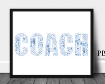 Football Coach Word Art - Etsy