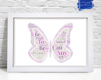 Butterfly Word Art | Etsy UK