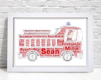 Fire Engine Art | Etsy