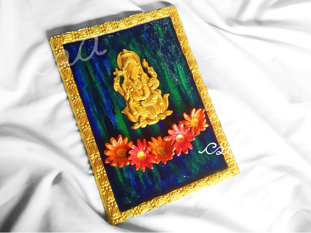 Lord Ganesh Frame, Ganesha Wall Hanging, Indian God Art, Ganesha Decor ...