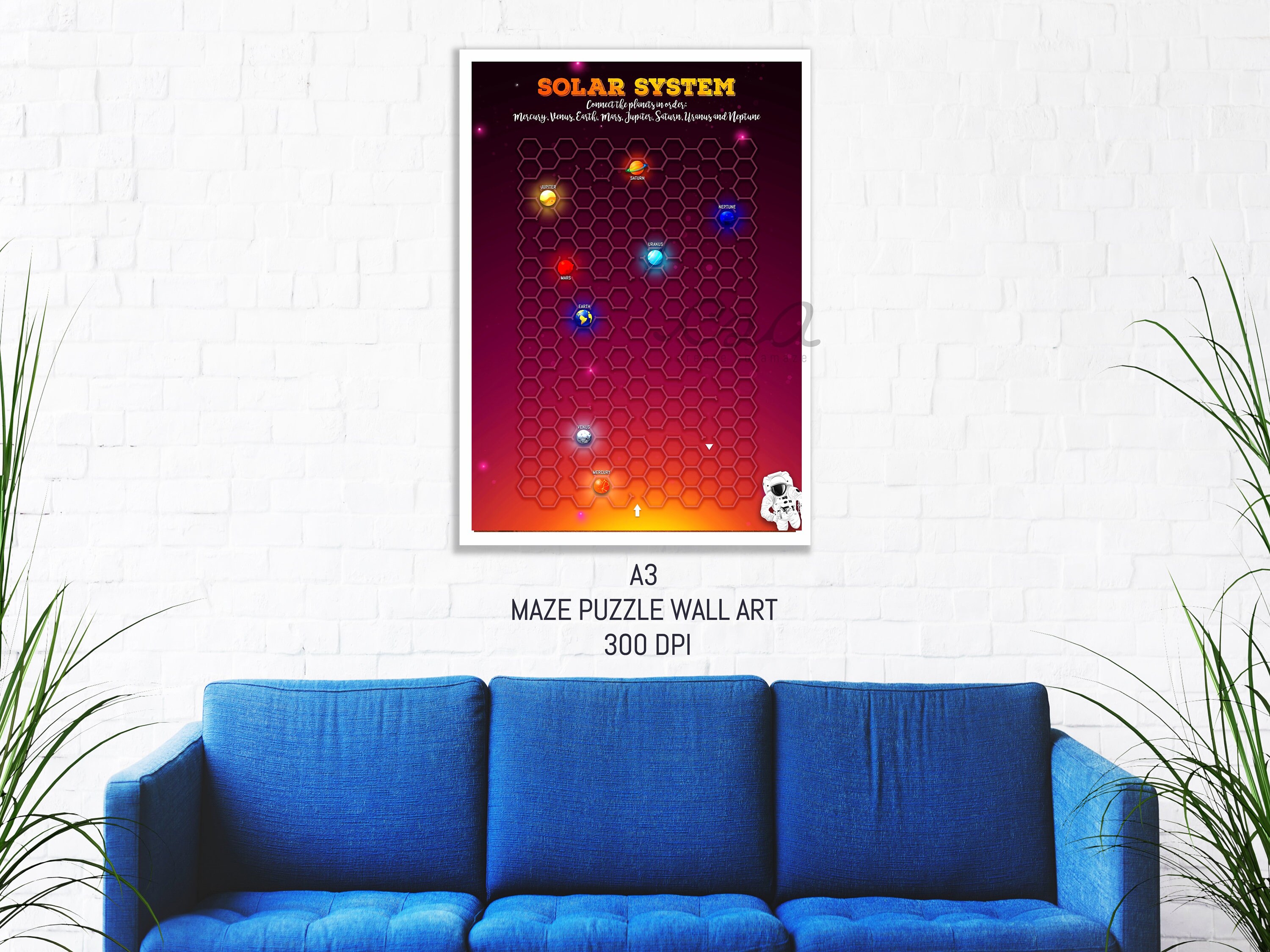 Maze Printable Wall Art Solar System Print Forgot Your Phone - Etsy