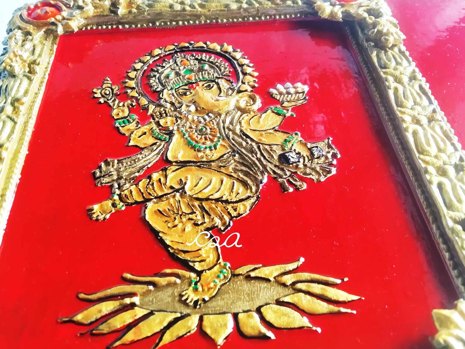 Buy Lord Ganesh Frame Ganesha Wall Hanging Indian God Art Online in ...