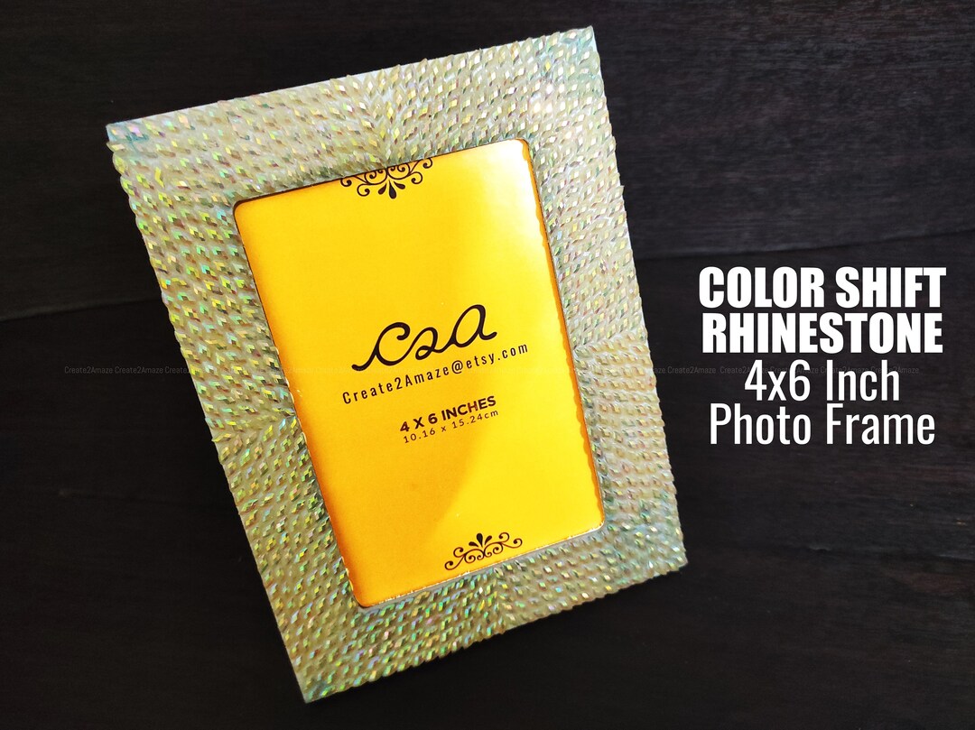 4x6 Inch Photo Frame, Rhinestone Photo Frame 4x6, Pearl Color Shift ...