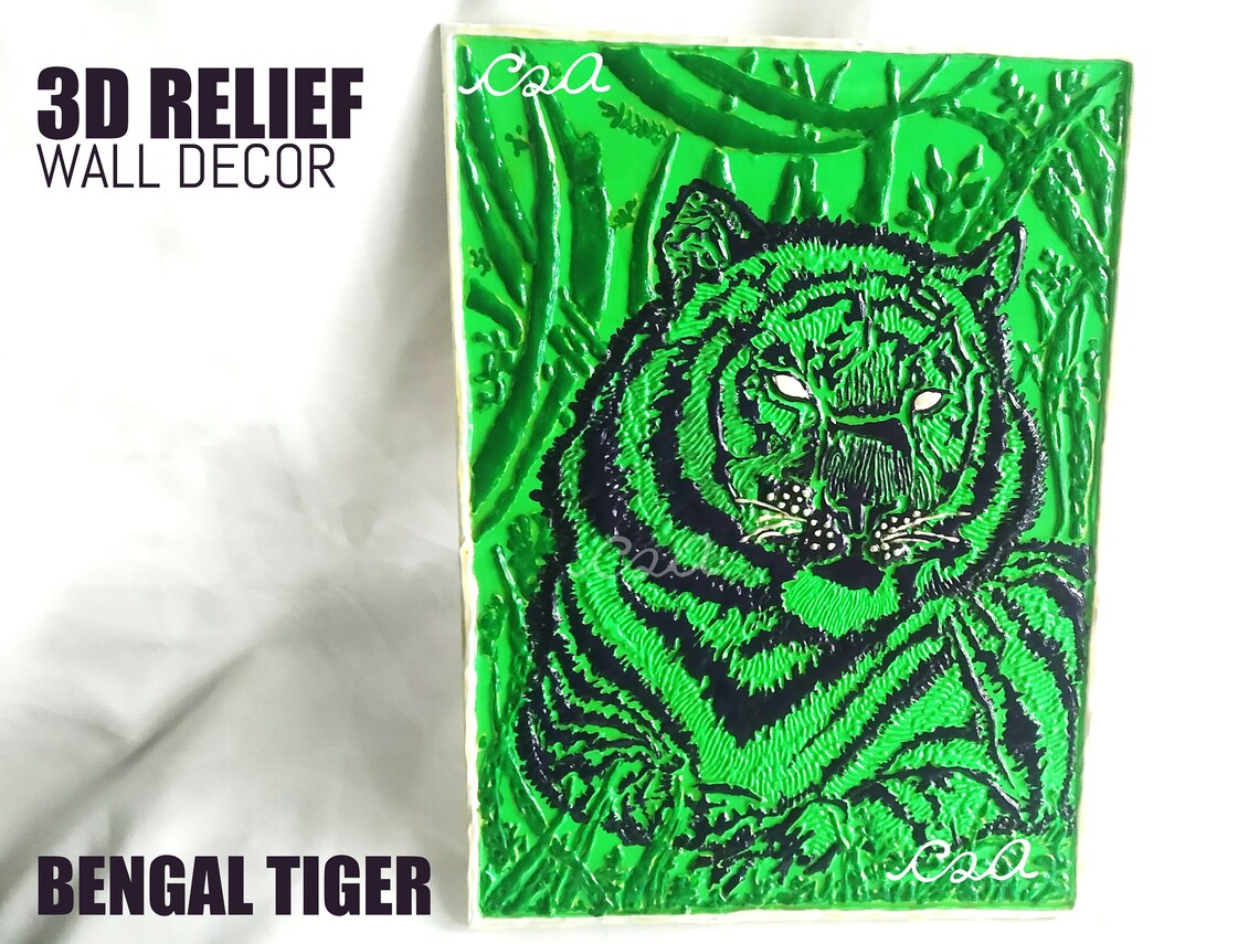 Buy Tiger 3D Wall Art, Big Cat Wall Decor, 3D Animal Wall Decor, Wild ...