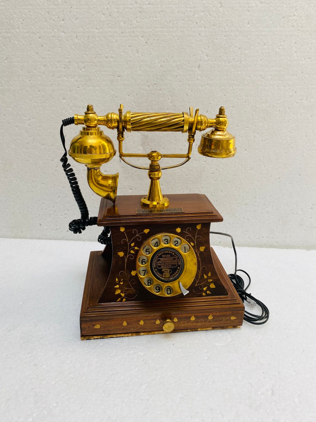 Vintage Victorian Working Telephone Antique Brass Rotary Phone - Etsy
