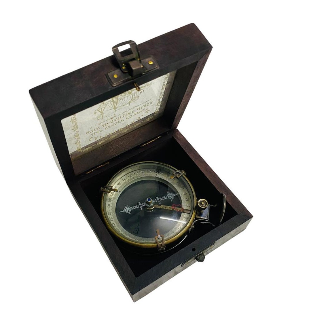 Buy Lens Compass Spencer's Map Brass Made With Lock System Online in ...