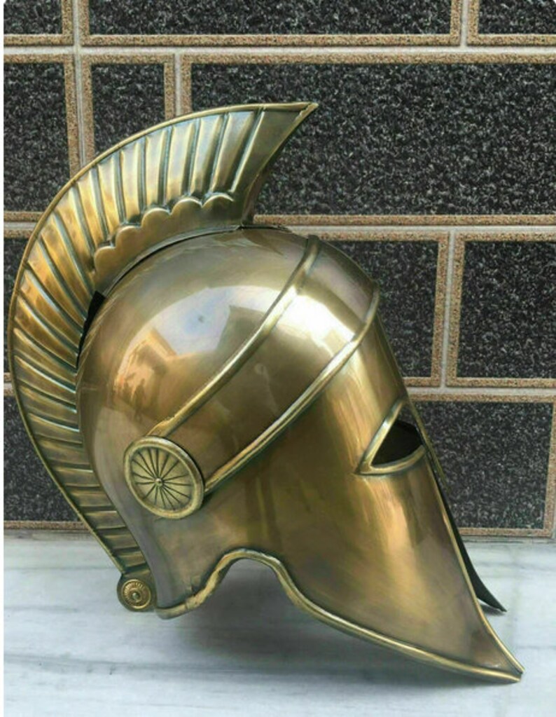 Medieval Helmet With Plume Greek Corinthian Armor Knight Spartan Helmet ...