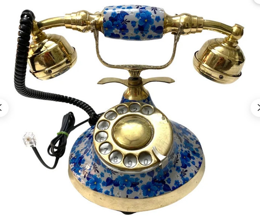 Brass Rotary Dial Phone Retro Style Antique Telephone - Etsy