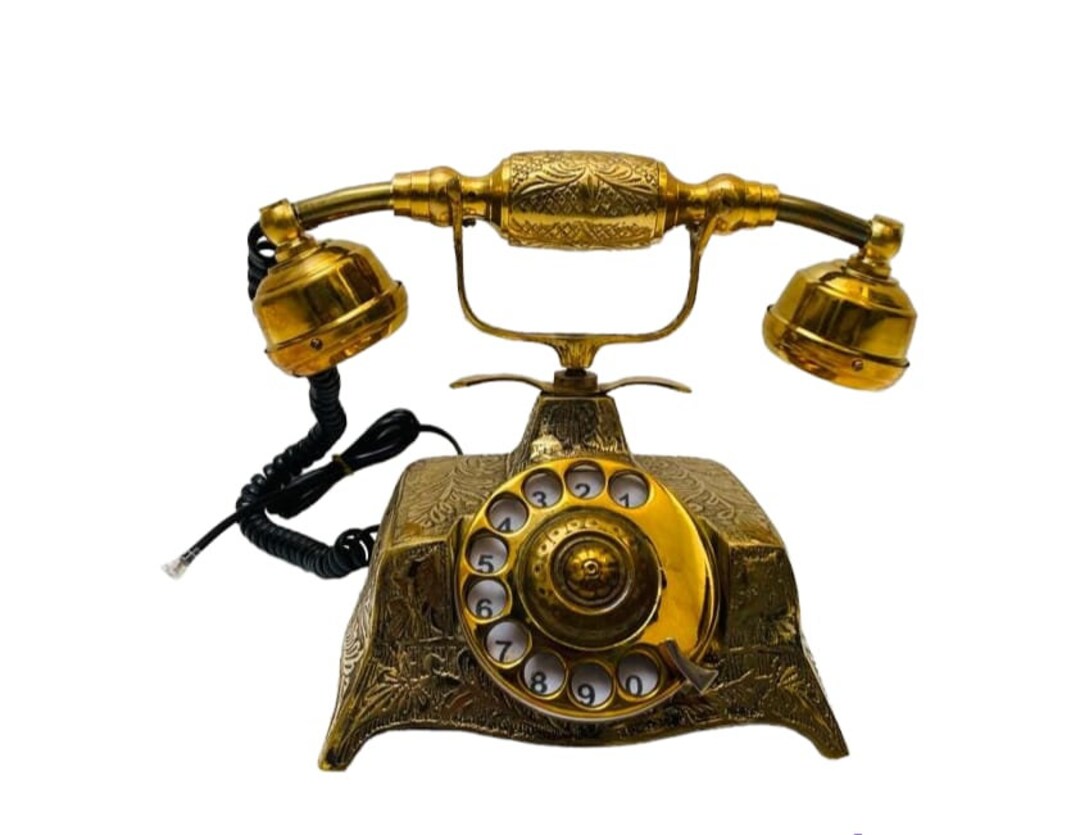 Brass Rotary Dial Phone Retro Style Telephone Collectible Decor - Etsy