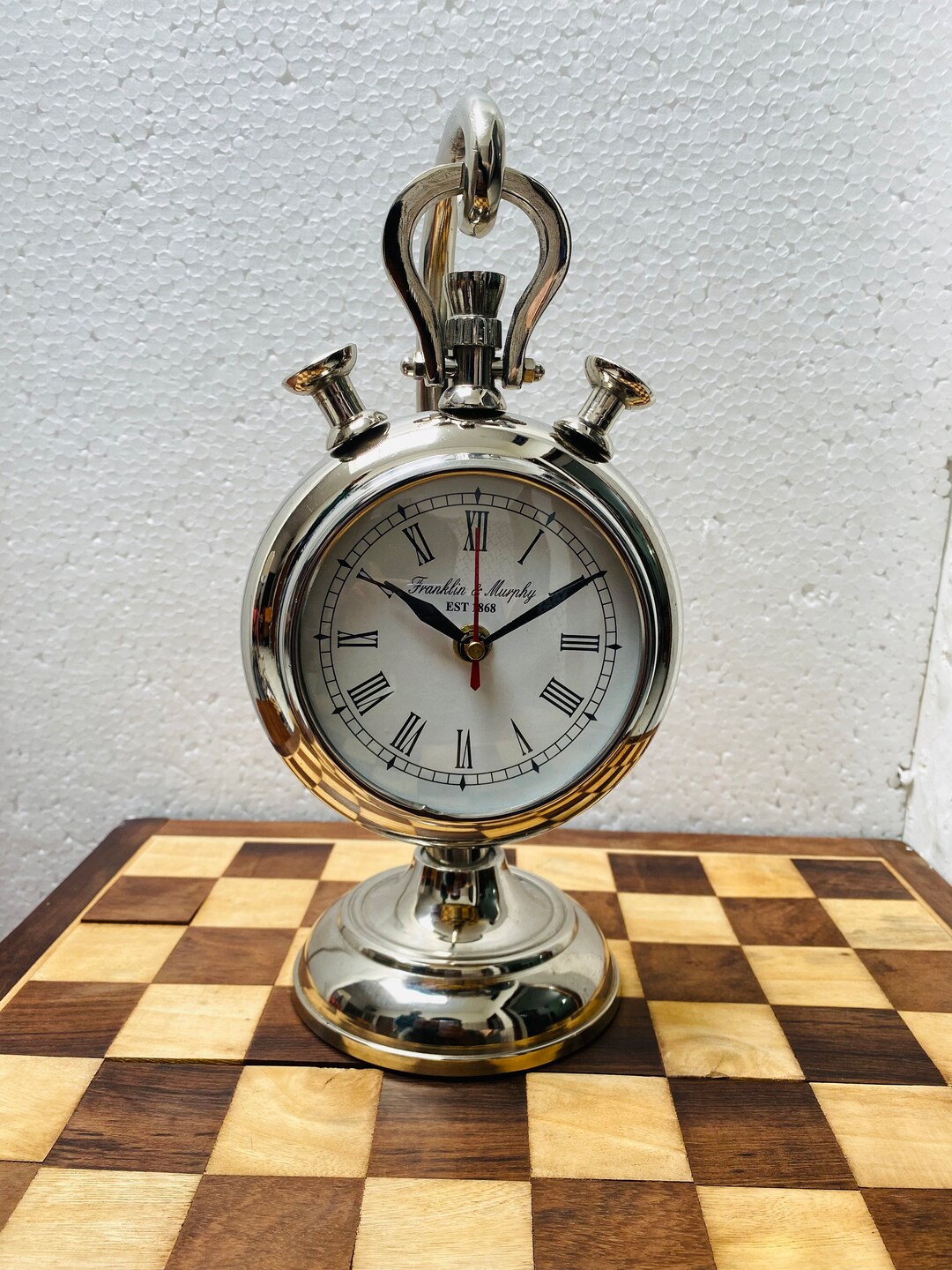 Beautiful Vintage Round Table Clock With Legs Aluminum Casted Analogue ...