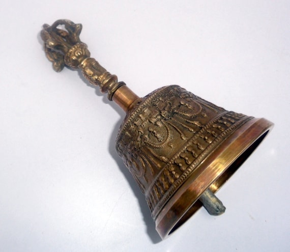Hand Held Service Bell Brass Hand Bell Teachers Desk Bell - Etsy