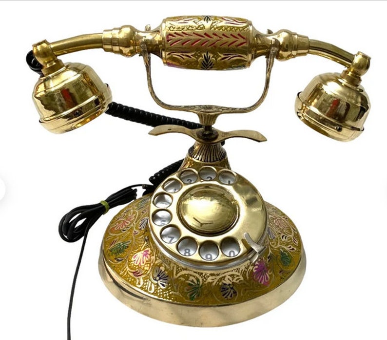 Brass Rotary Dial Phone Retro Style Antique Telephone - Etsy