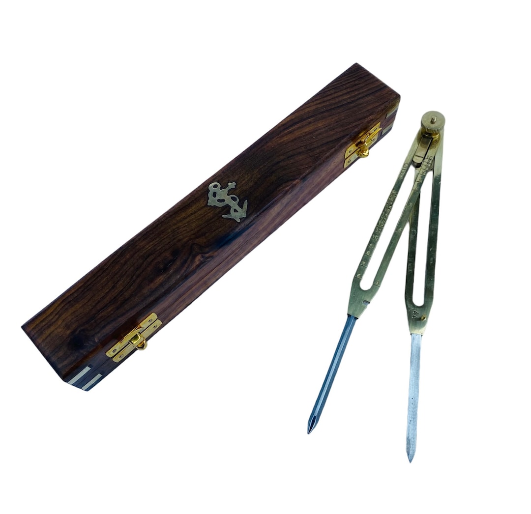 Brass Divider With Stainless Steel Point With Hardwood Anchor Box ...