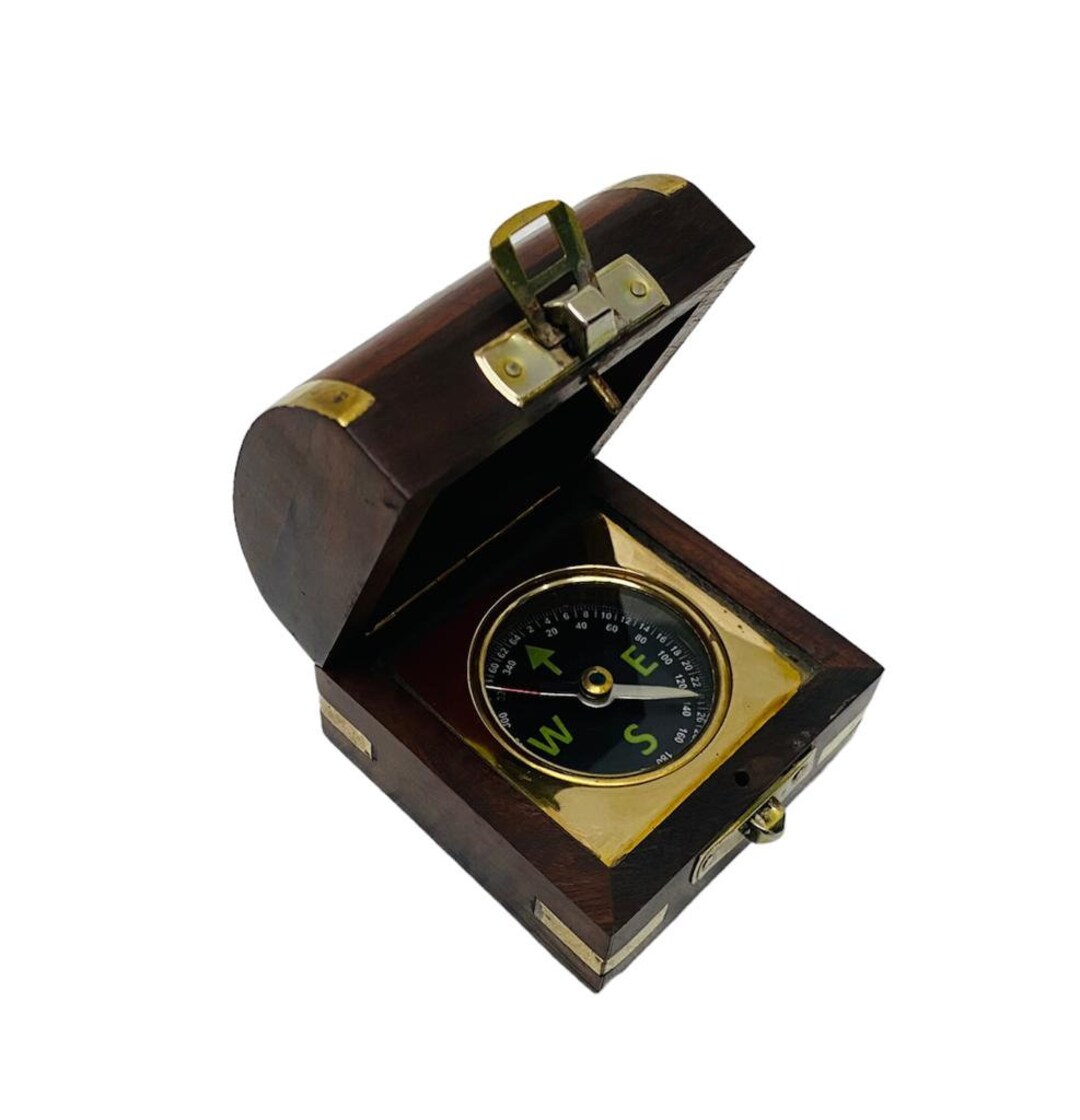 Brass and Wooden Compass Desktop Decorative the New York Times - Etsy